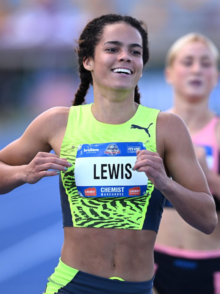 Teenager Lewis claims sprint double at national track and field ...