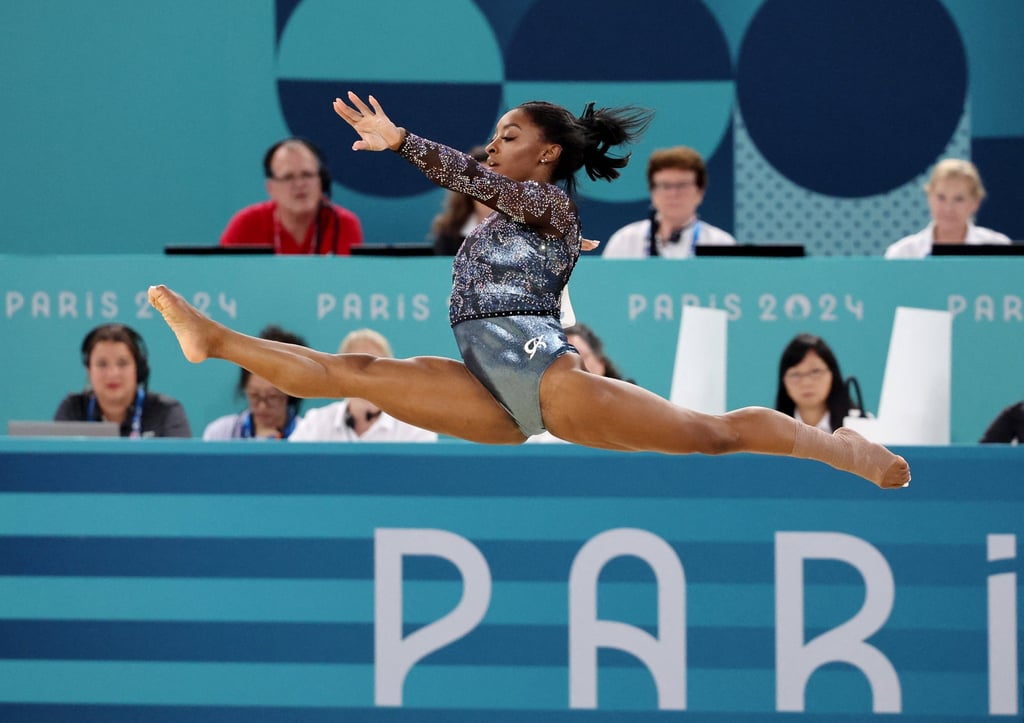 Paris Olympics: US gymnast Simone Biles shakes off leg injury to ...